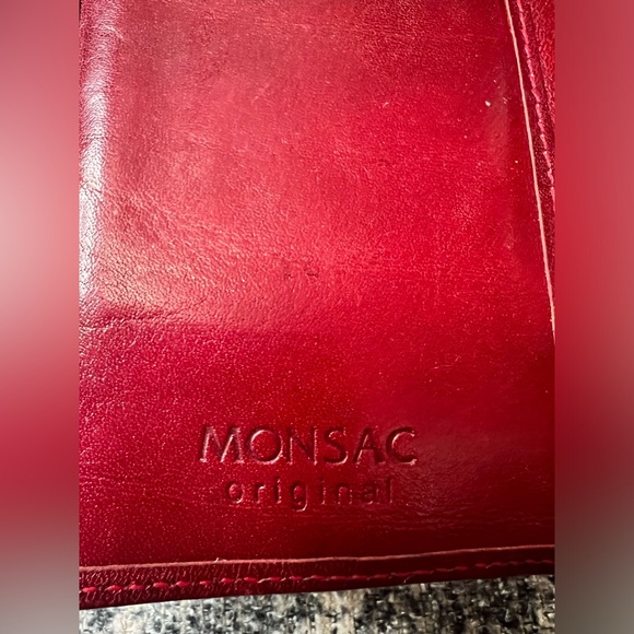 Monsac | Bags | Monsac Original Vintage Red Leather Wallet | Poshmark